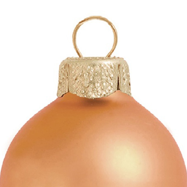 28ct Orange Matte Finish Glass Christmas Ball Ornaments 2 50mm
